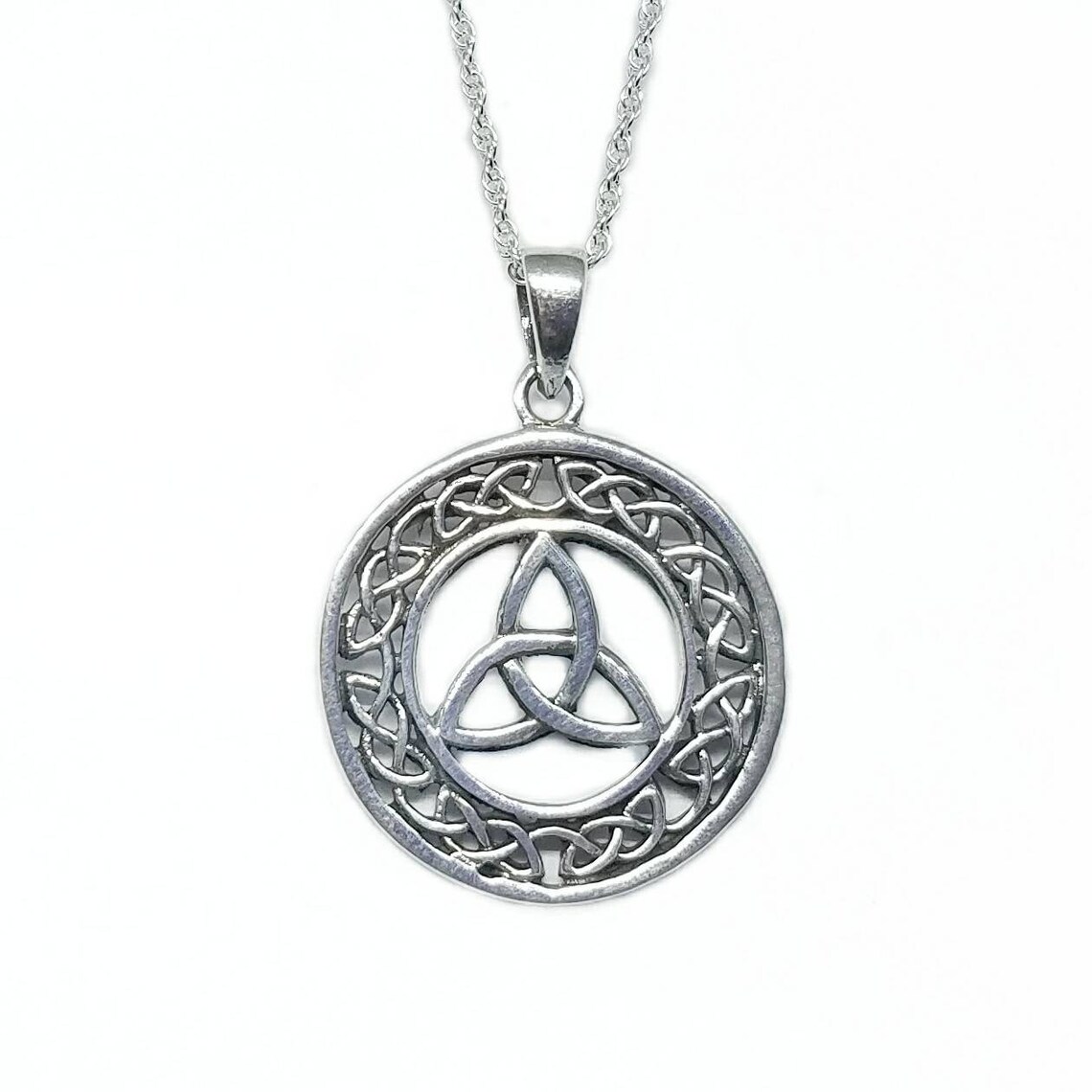 Trinity Necklacesilver Celtic Trinity Pendantceltic | Etsy