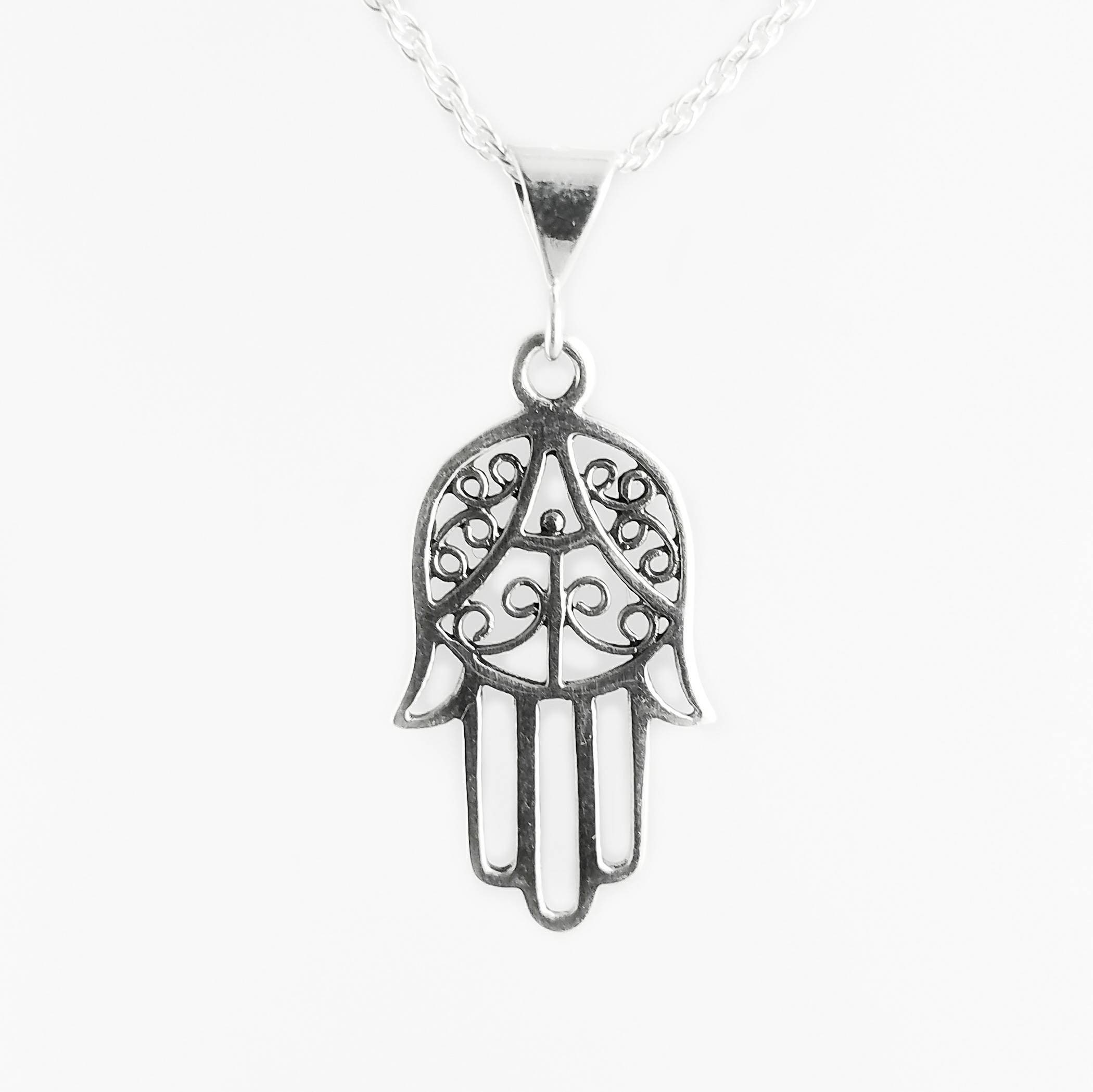 Healing Hand Necklacesilver Hand Pendanthamsa - Etsy