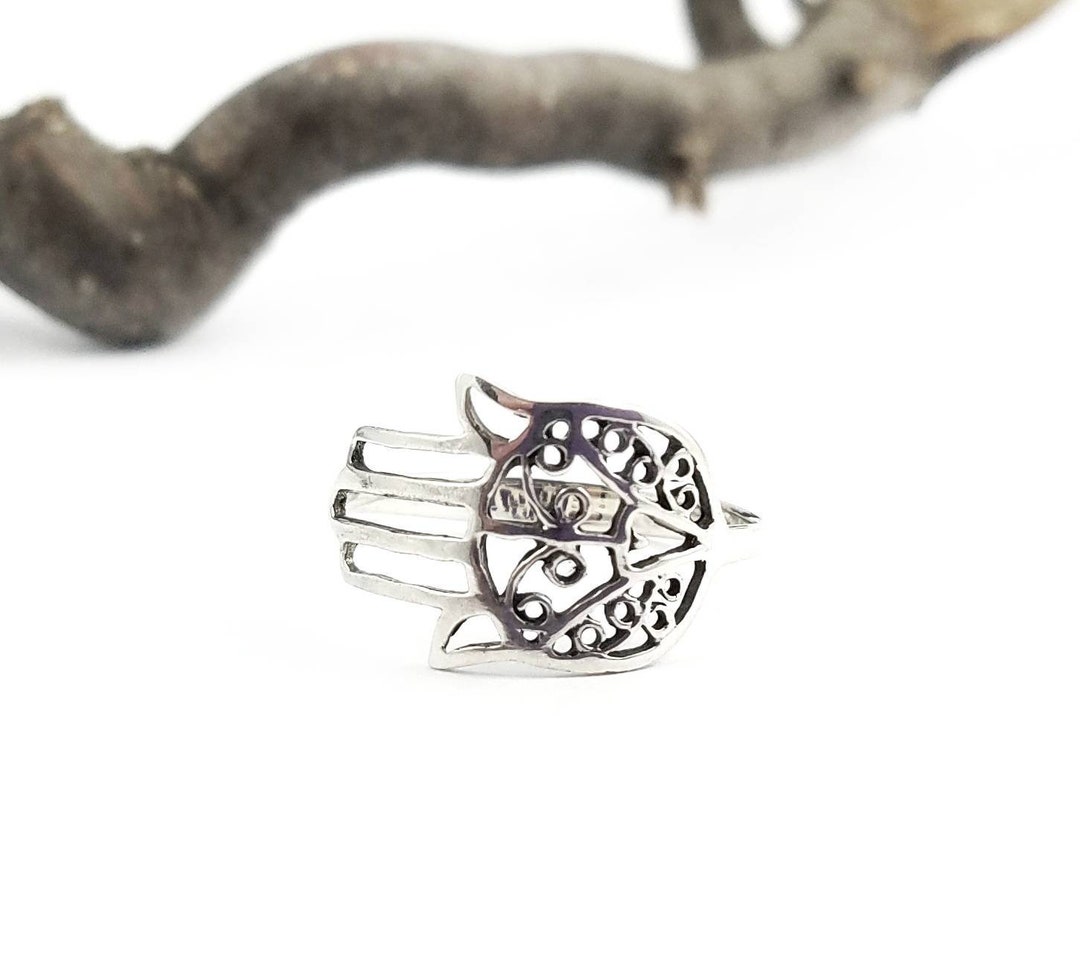 Hand Ringsterling Silver Healing Hand Ringhamsa Silver Ringprotection ...