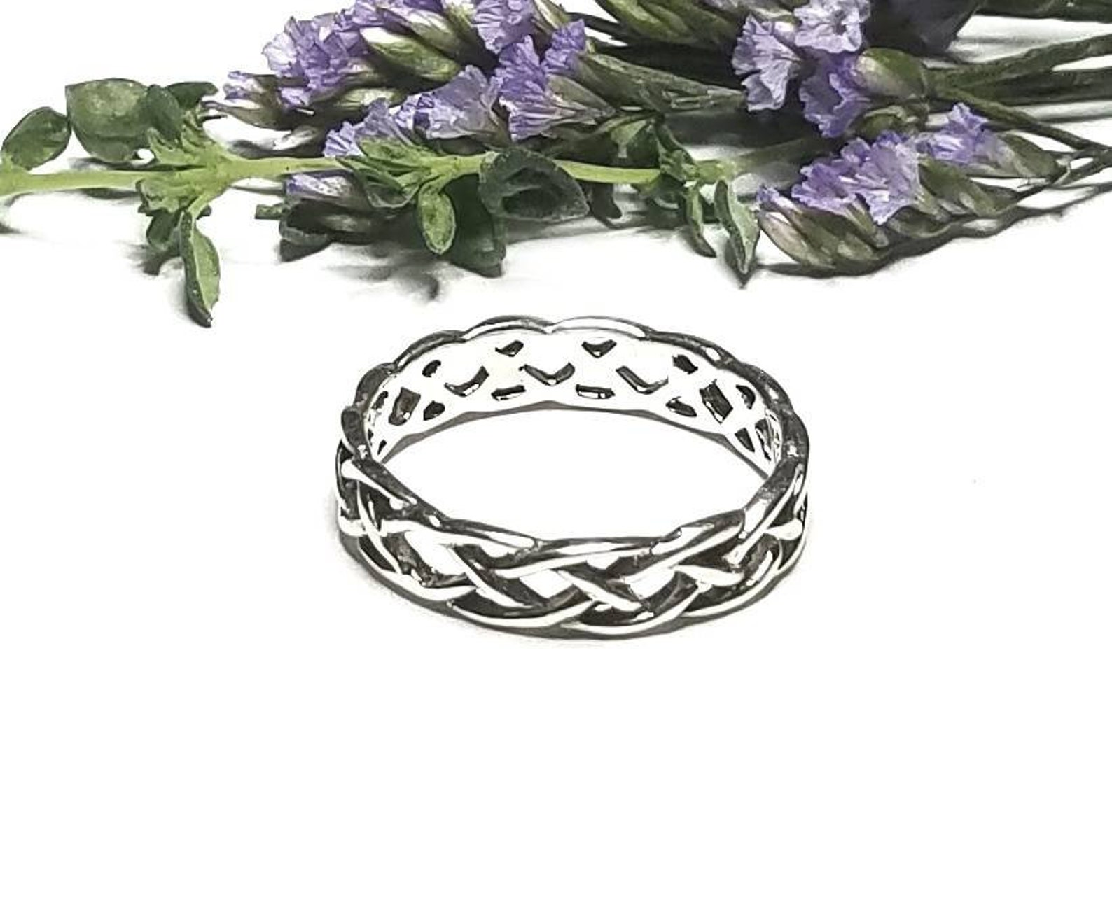 Celtic Braid Ringsilver Celtic Braided Bandinfinity Knot - Etsy