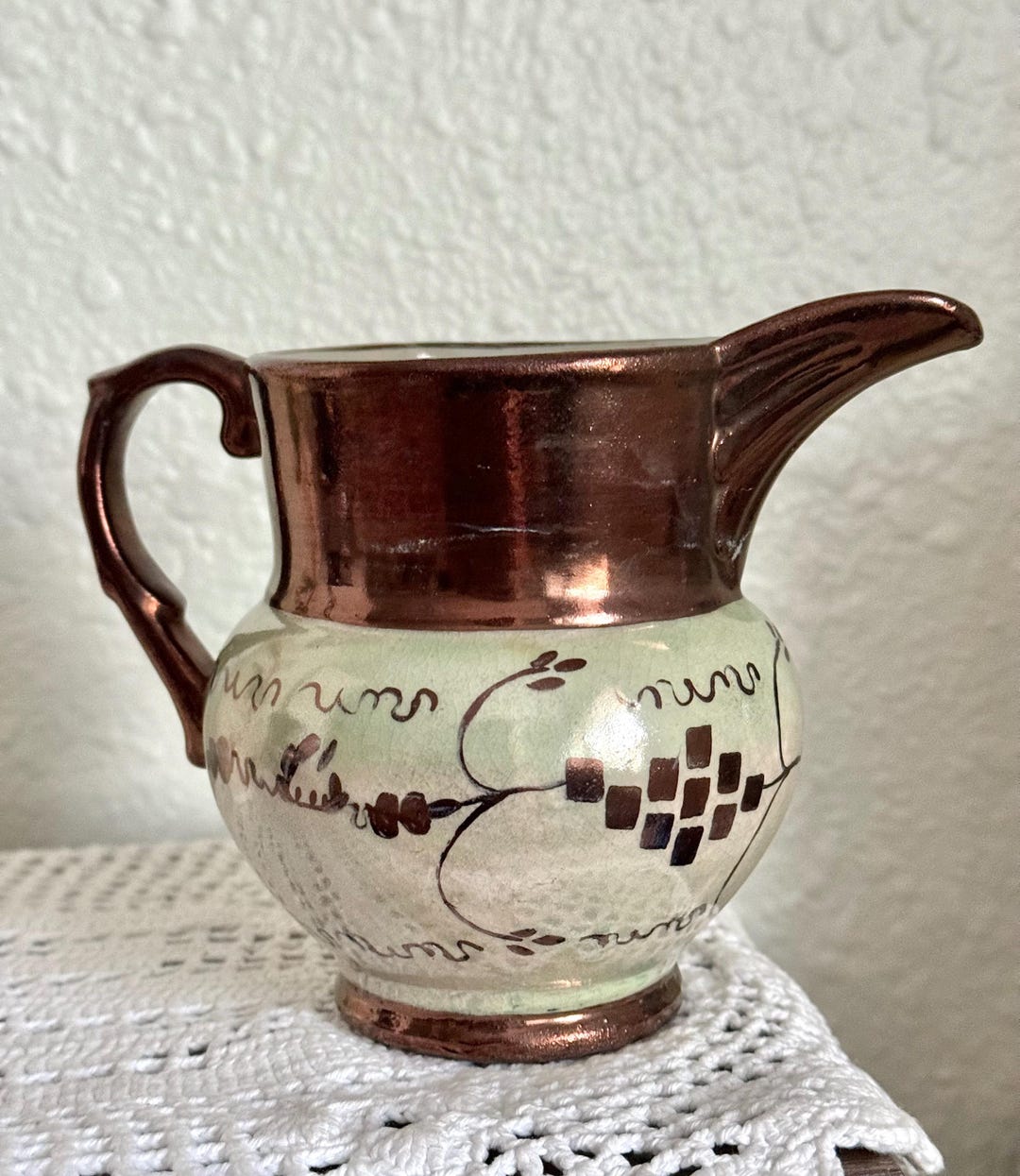Lusterware Antique English Lusterware Pitcher Copper Lusterware England ...