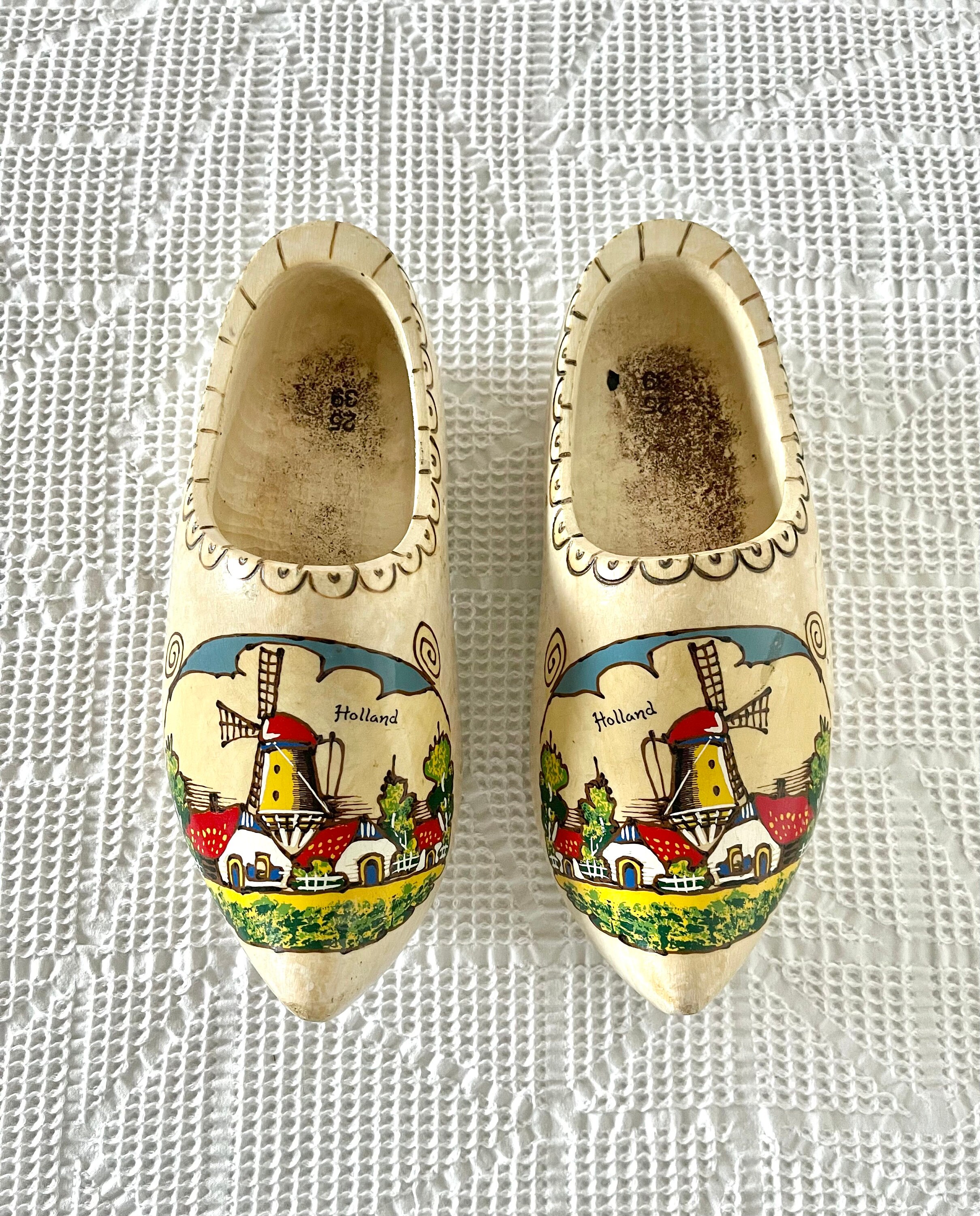 Vintage DUTCH Clogs Wooden Clogs Holland Shoes Wooden Shoes Windmills ...