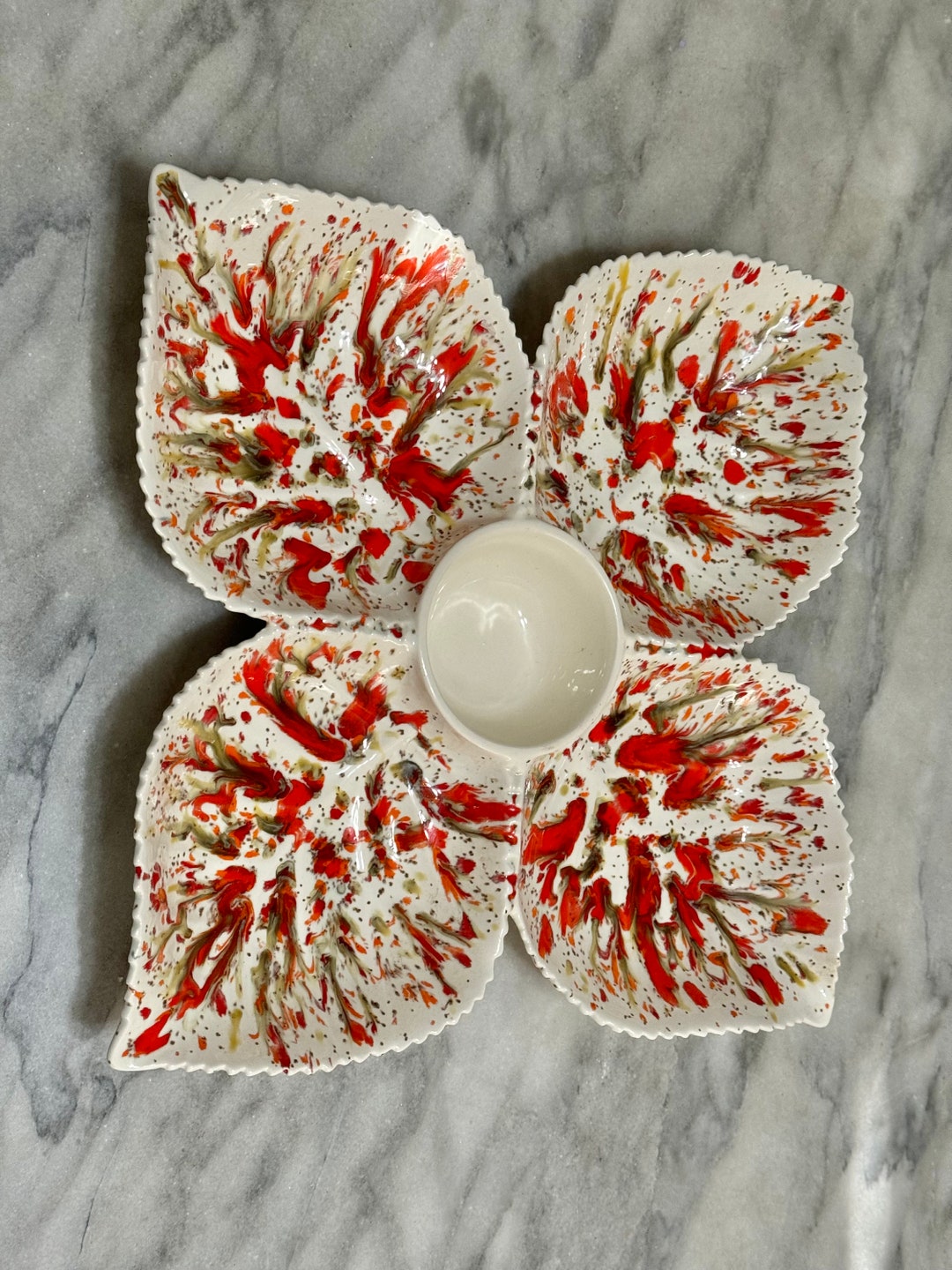 Mid Century Plate Divided Serving Dish MCM Plate Retro Plate Platter ...
