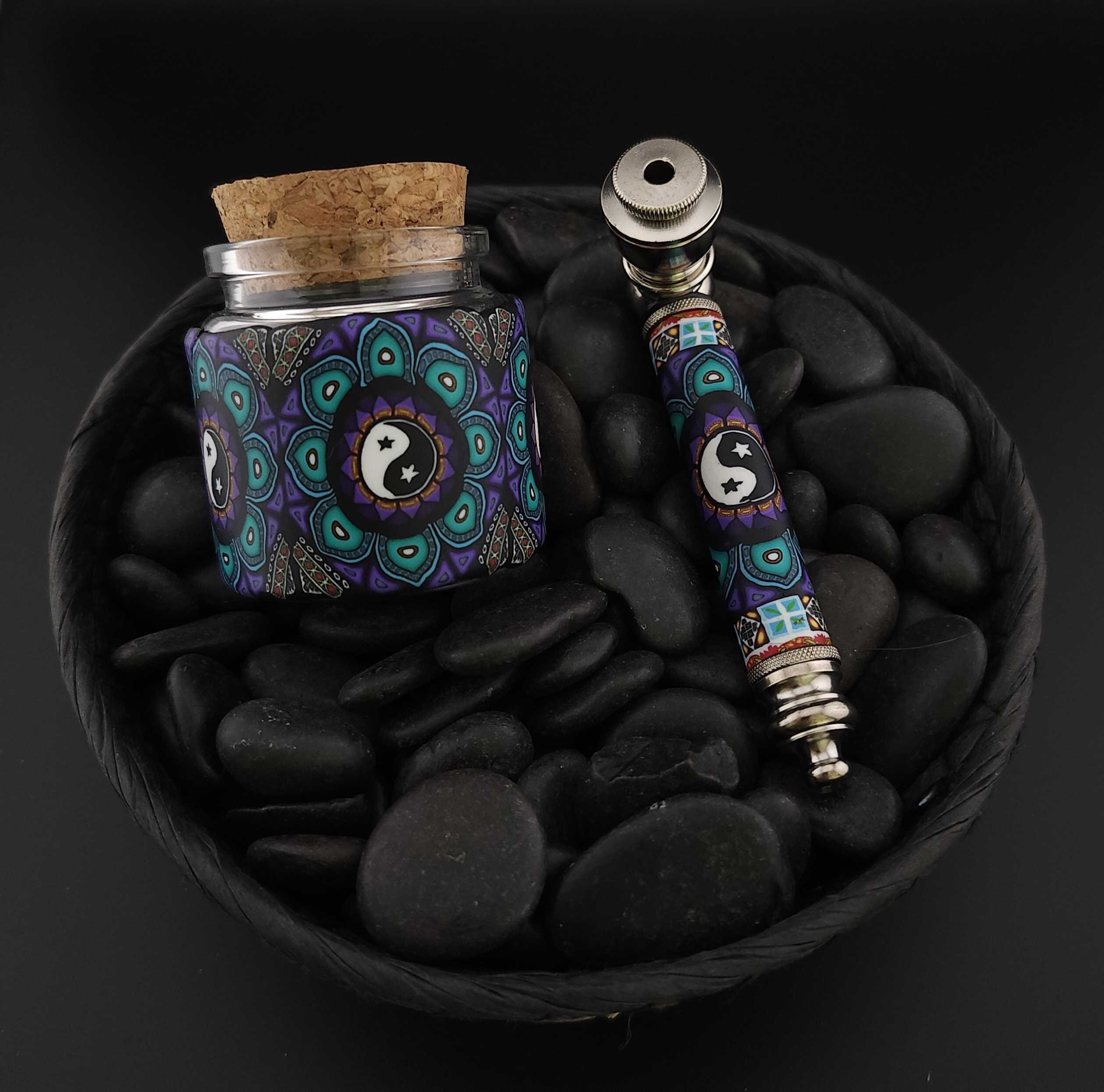 Heady Hand Pipe Jar Set / Handmade Matching Jar and Pipe Set / Made in ...
