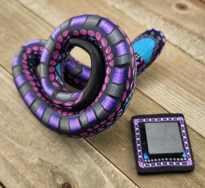 FIMO Snake Sculpture Hand Made Millefiori Magnet Combo/ Illuminati ...