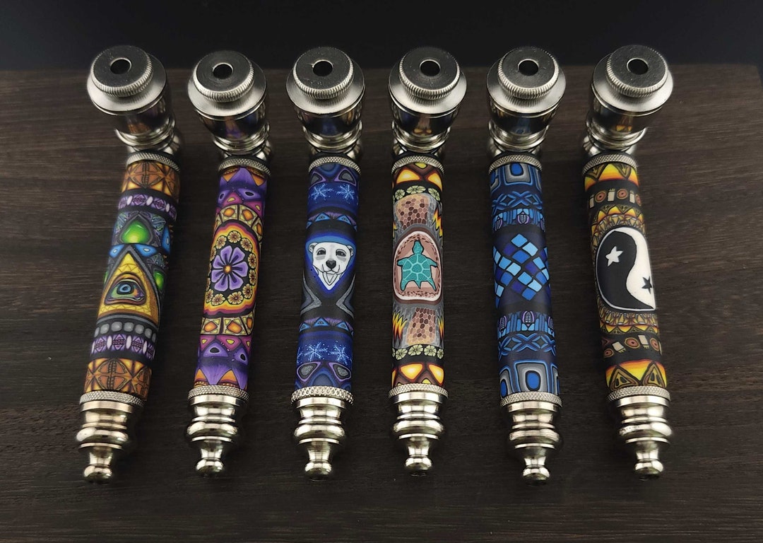 Millefiori Pipes Handmade Artistic Pipes 100 Made In Usa Collectable Fimo Pipes