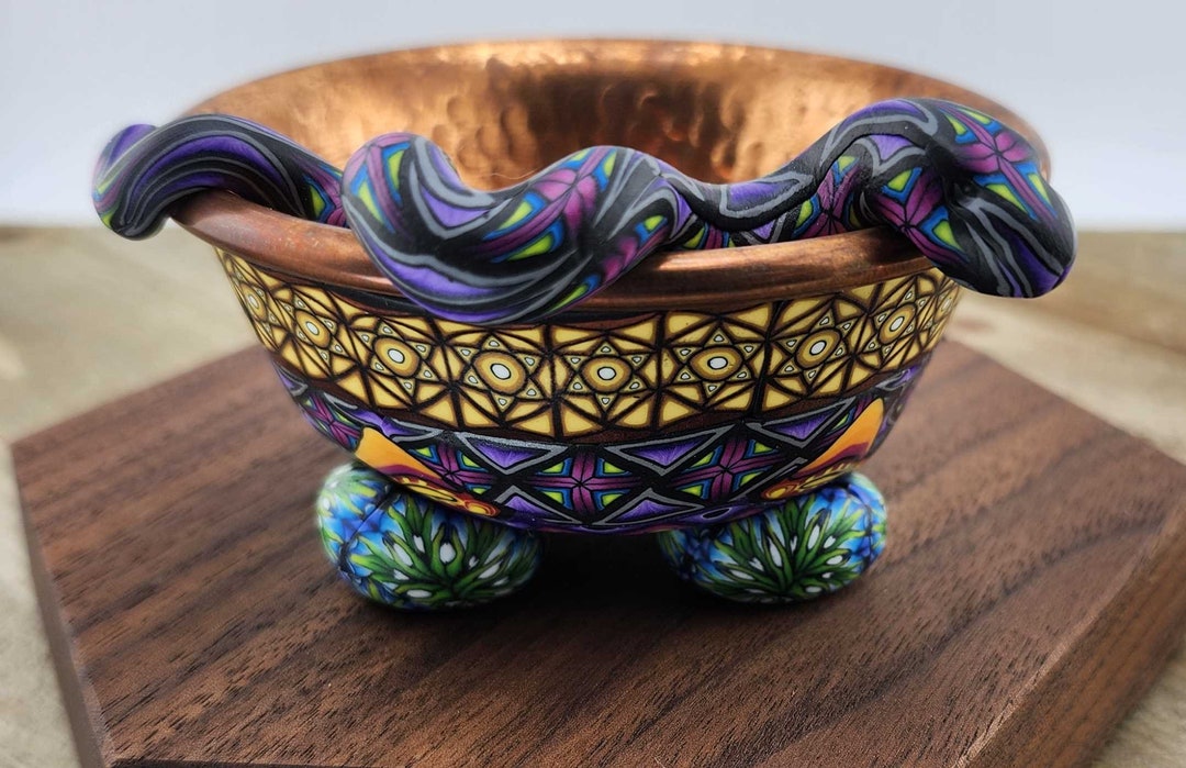 Snake Cauldron/ Fimo Snake Bowl/ Polymer Clay Copper Bowl With Snake ...