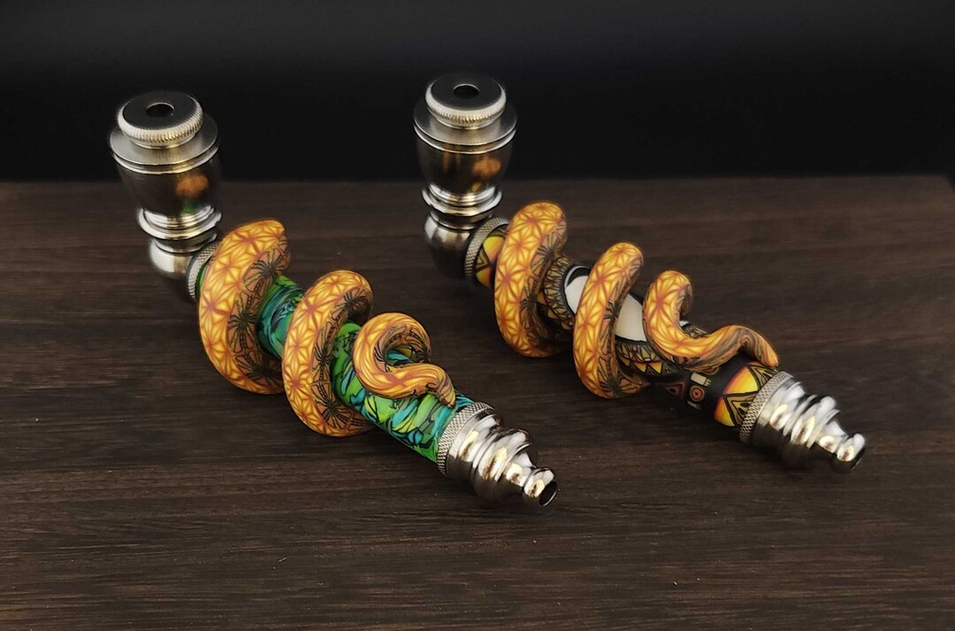 Japanese Ruku Snake Pipe / 100% Made in USA / Fimo Collectable Pipe ...