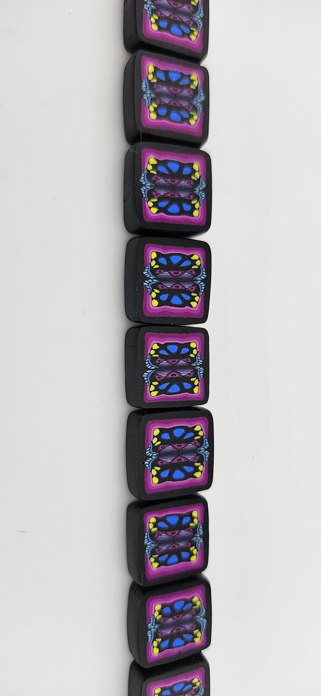 Handmade Beads / Faceted Abstract Beads / Polymer Clay Faceted Beads ...