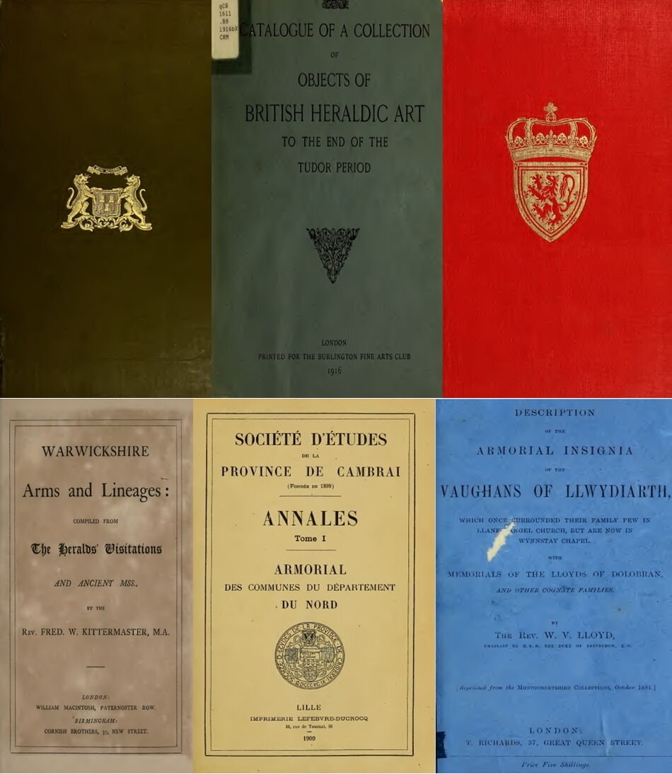 Heraldry Family Crests Emblems Shields Genealogy - 161 Rare Old Books ...