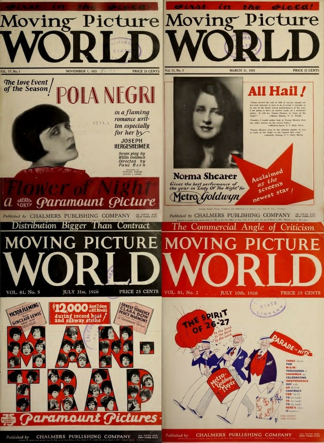 Moving Picture World Magazine Vol.6 (1925-1927) – 157 Old Rare Issues ...
