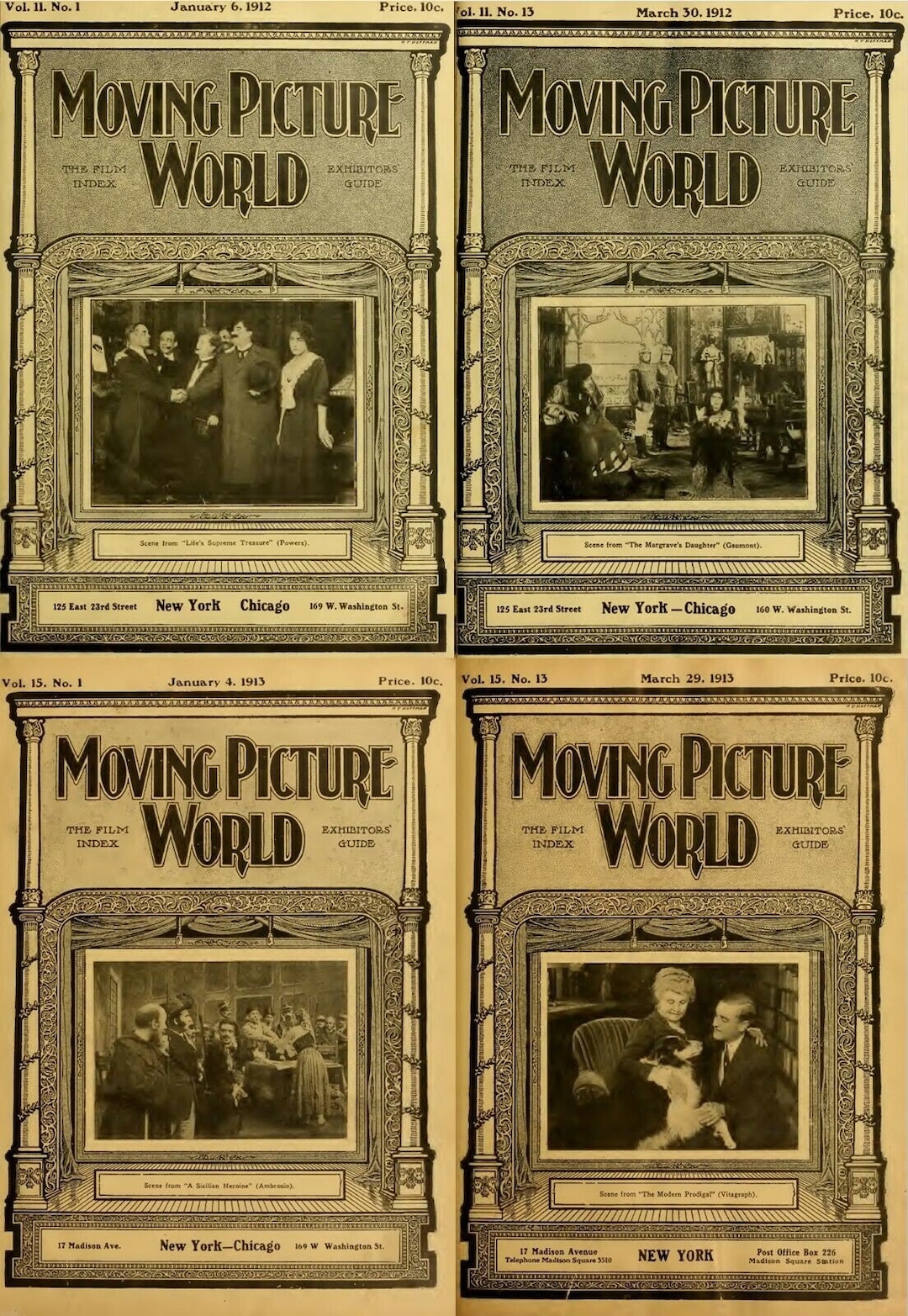 356 Old Rare Issues of the Moving Picture World Magazine Vol.1 (1907 ...