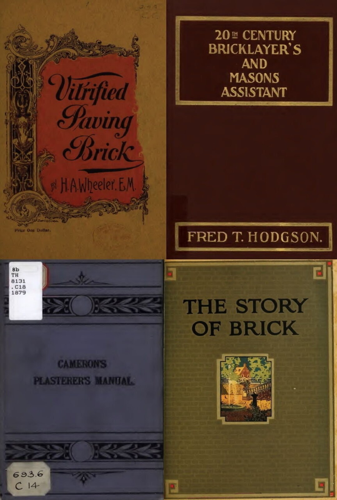 125 Old Books on Bricklaying, Plastering, Masonry Work and Stone ...