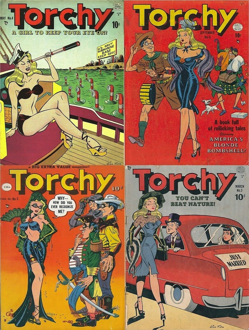 6 Old Rare Issues of Torchy - Vintage Comic Strip Fantasy Risque Sexy Spicy Racy Naughty Girls ...