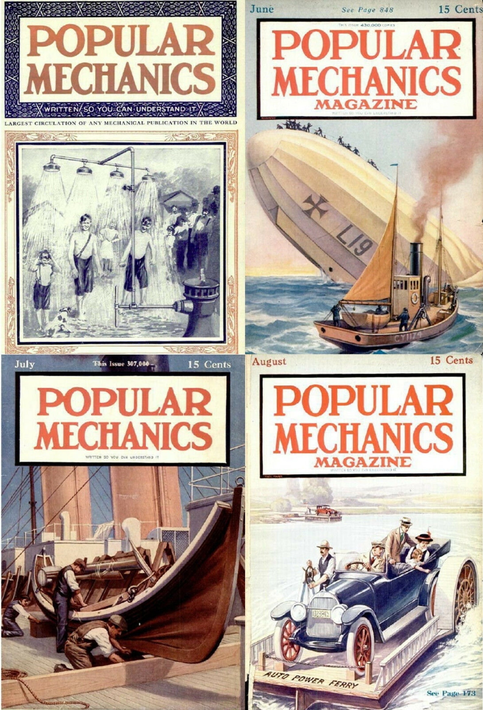 Popular Mechanics Magazine - 125 Old Rare Issues - Years (1905-1917 ...