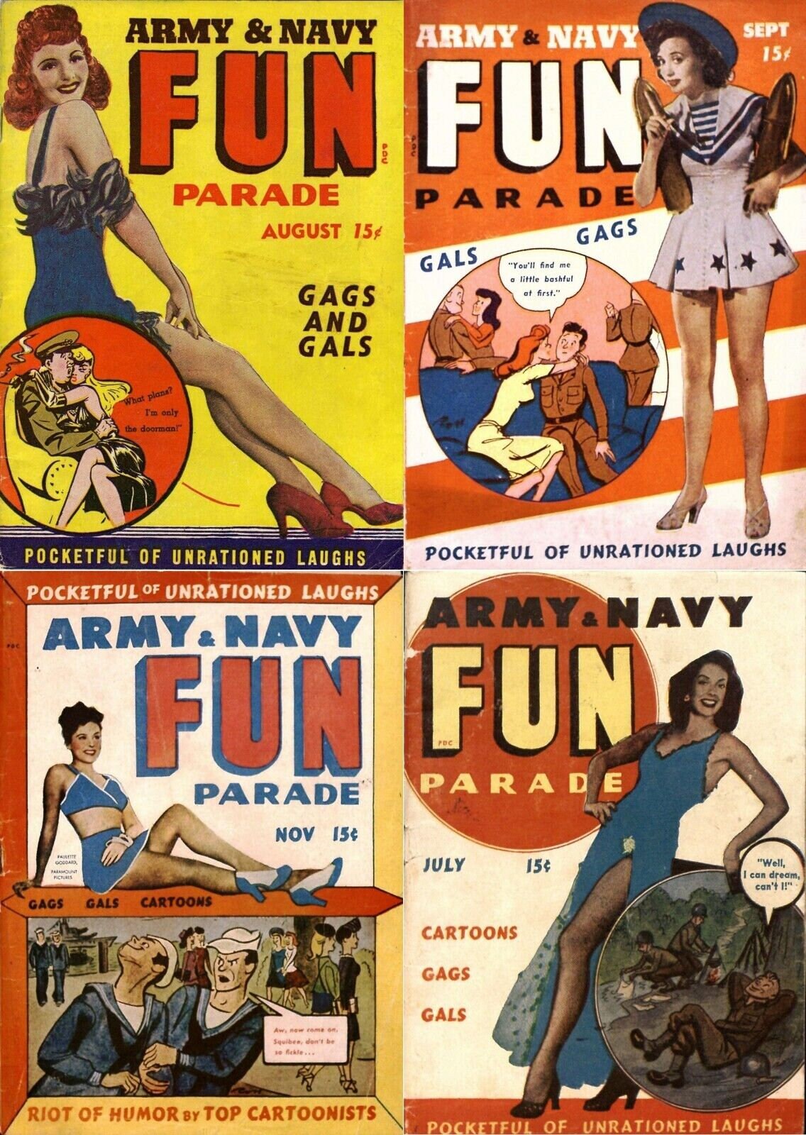 Army & Navy Fun Parade: 78 Vintage Risque Art Magazines (digital ...