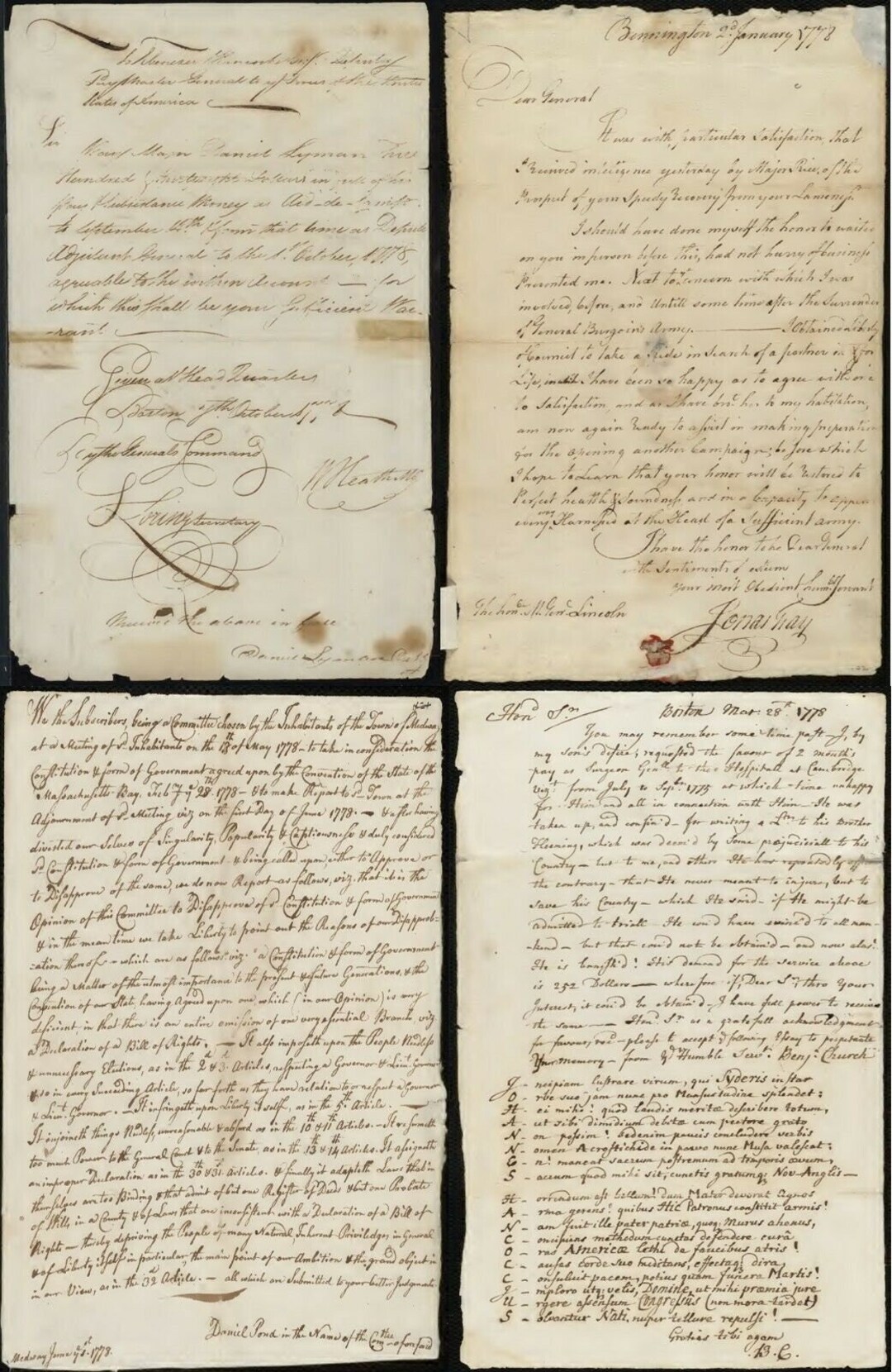 The American Revolutionary War History Documents Letters Orders ...