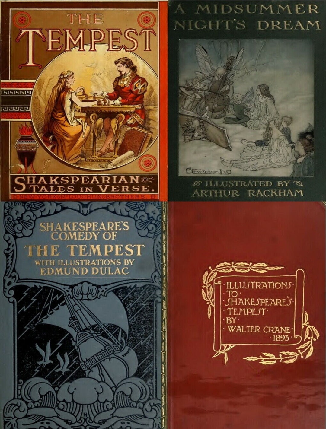 44 Old Vintage Illustrated Shakespeare Books by Rackham Dulac Crane ...
