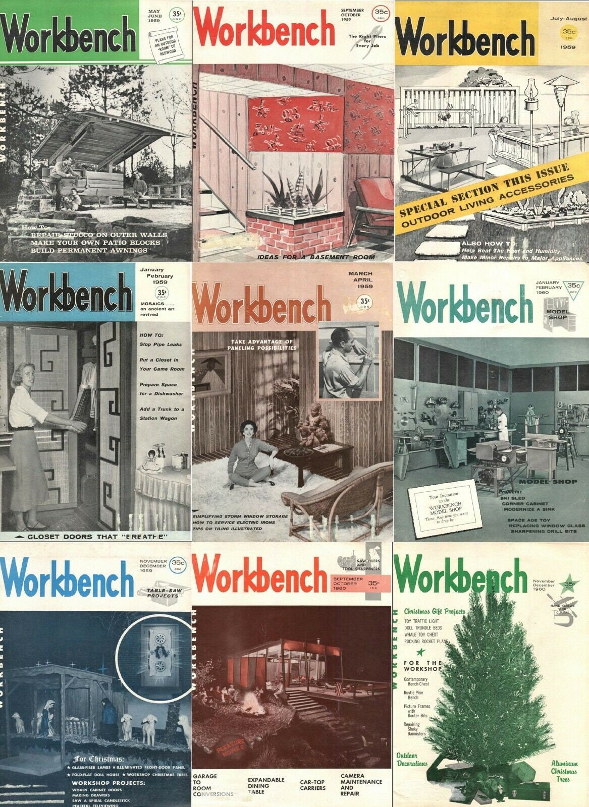 Workbench Magazine - Carpentry Woodwork Plans (1958-1964) - 42 Old ...