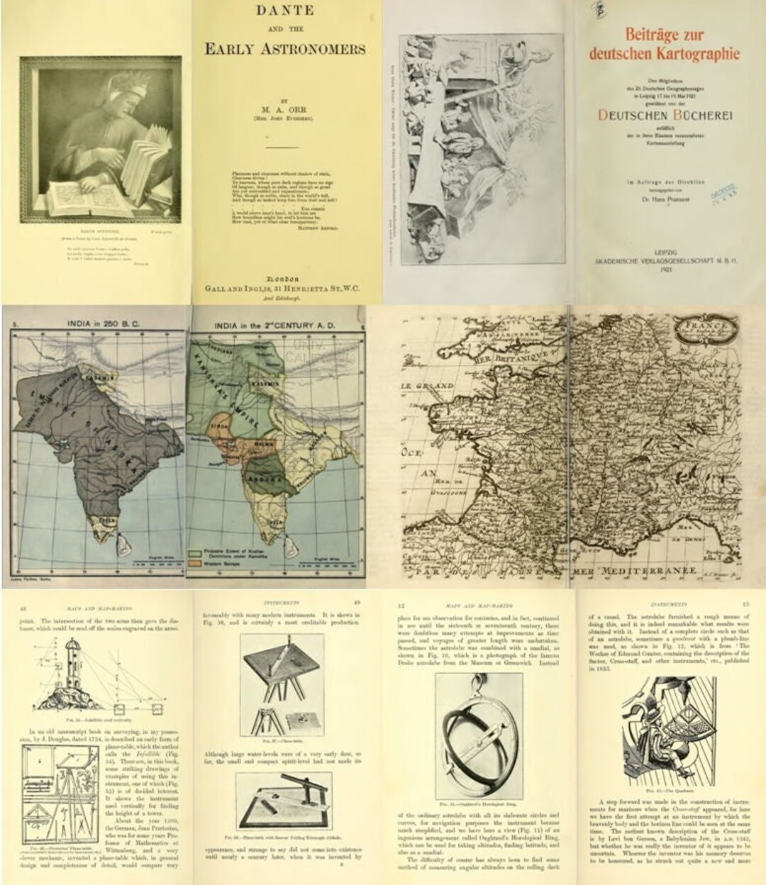 Cartography Maps Map Making Ancient Maps & Atlas - 140 Rare Old Books ...