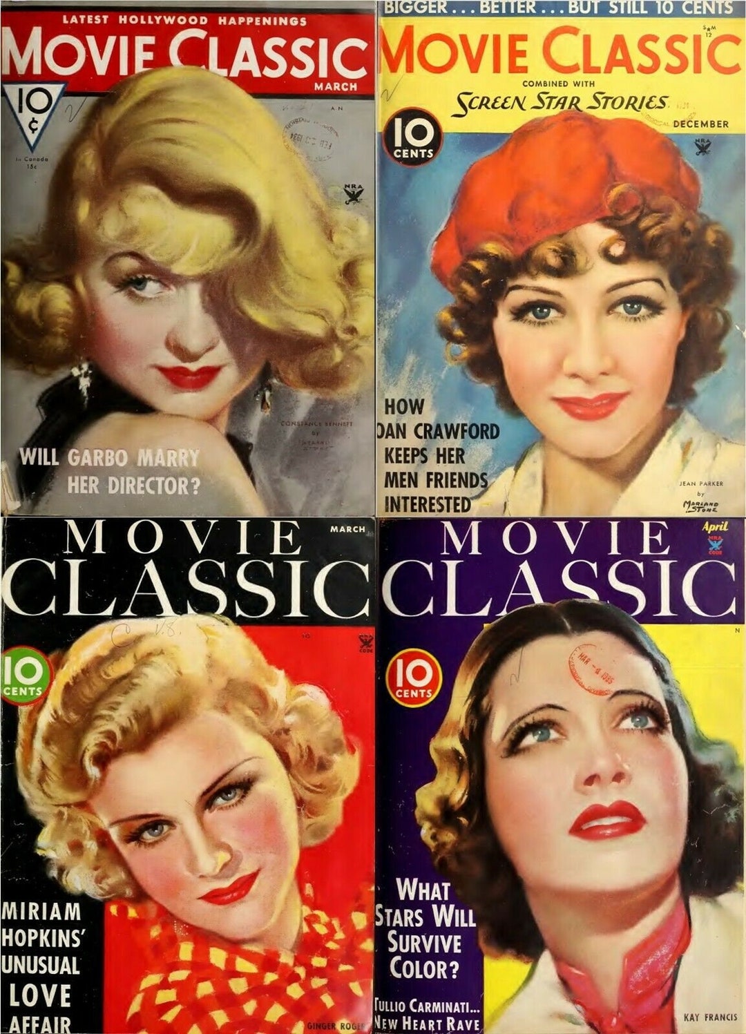 Movie Classic - Movie Fan Gossip Magazine (1931-1937) – 48 Old Issues ...