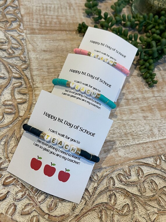 First Day of School Teacher Gift Back to School Bracelets - Etsy