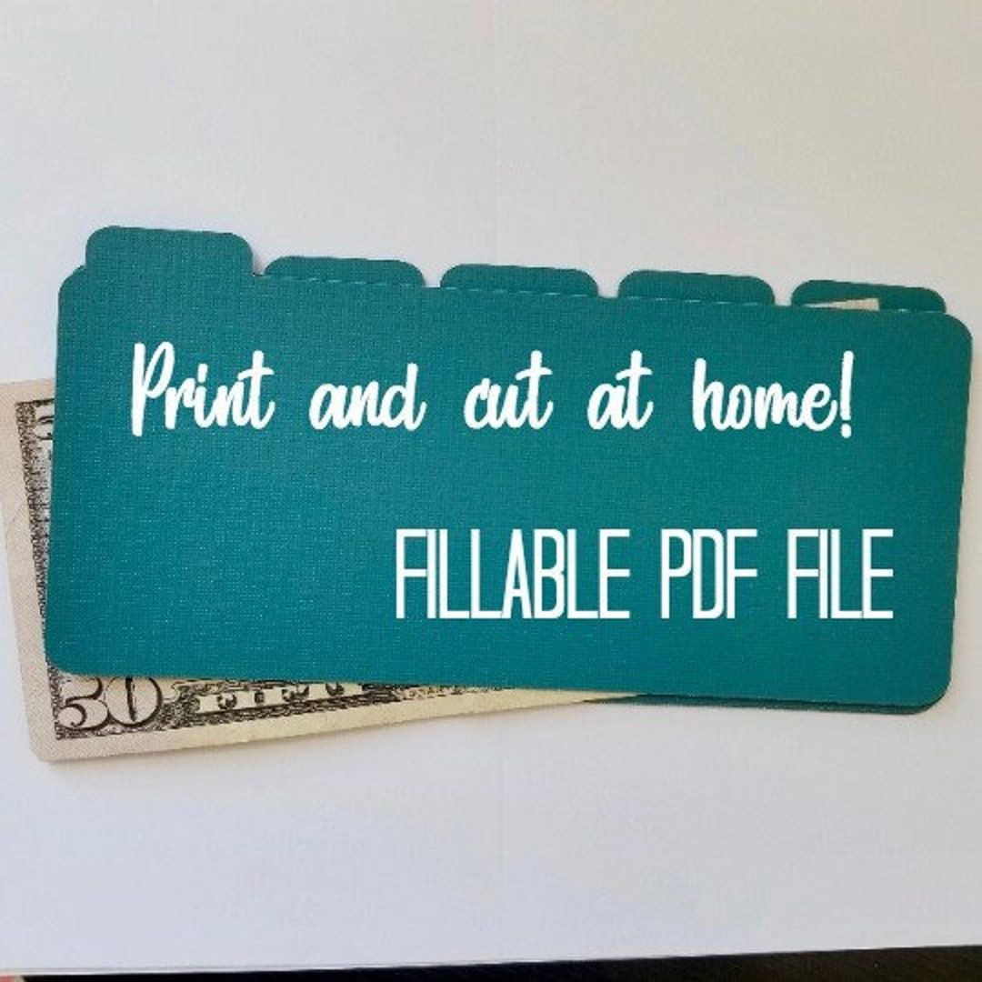 DIY Fillable Wallet Cash Dividers - PDF and SVG Files Included ...