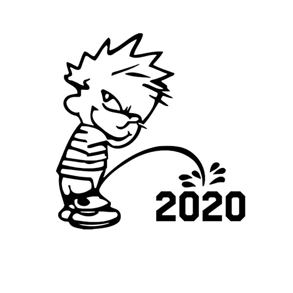 Calvin Peeing Svg - Etsy