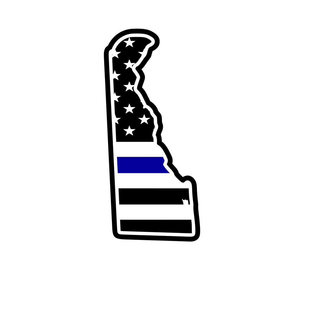 Delaware Thin Blue Line Flag SVG Delaware State Blue Line - Etsy