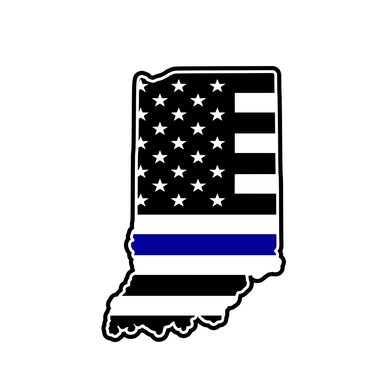 Indiana Thin Blue Line Flag SVG Indiana State Blue Line Flag - Etsy