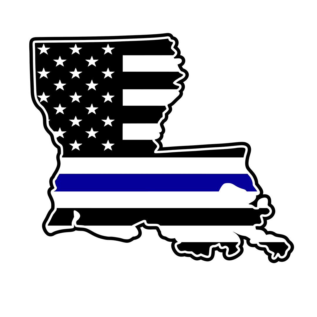 Louisiana Thin Blue Line Flag SVG Louisiana State Blue Line - Etsy