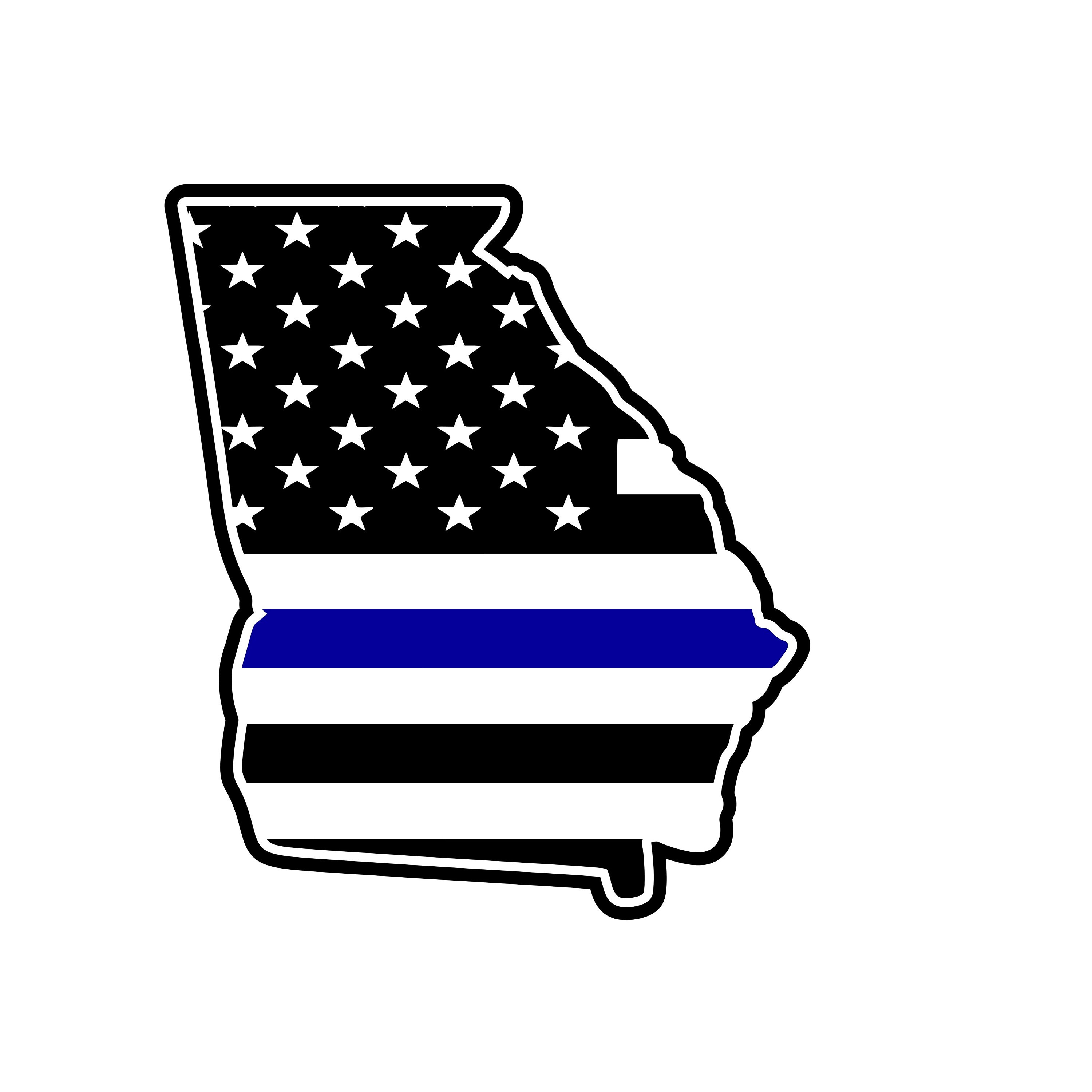 Georgia Thin Blue Line Flag SVG Georgia State Blue Line Flag - Etsy
