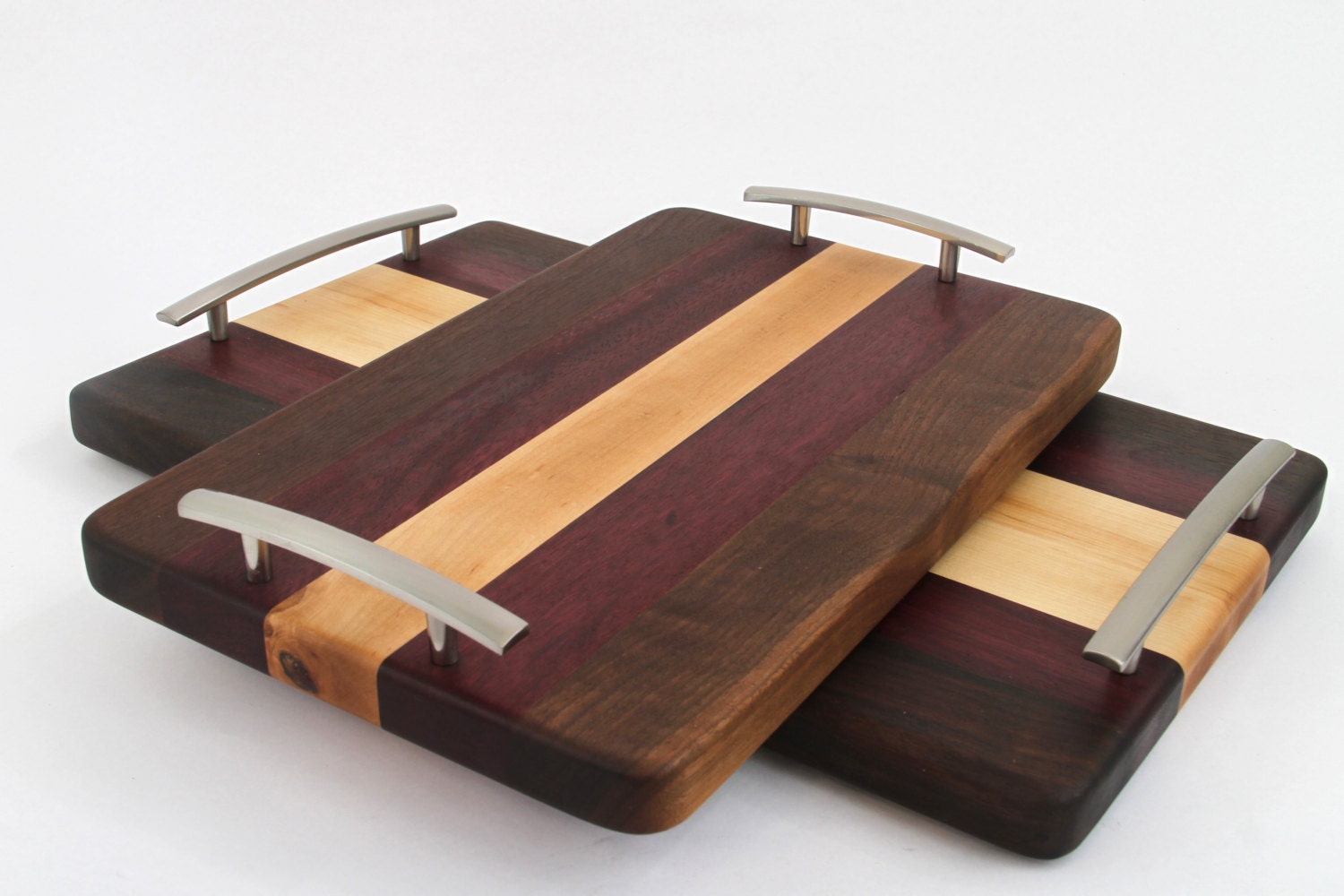 Handcrafted Wood Cutting Serving Tray Edge Grain Walnut Handcrafted Wood Cutting Serving Tray Edge Grain Walnut