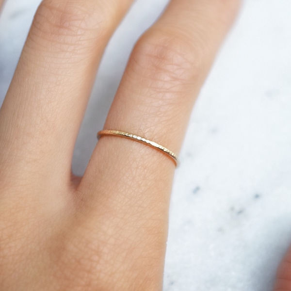 Thin Hammered Ring - Etsy