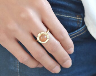 Sunstone ring | Etsy