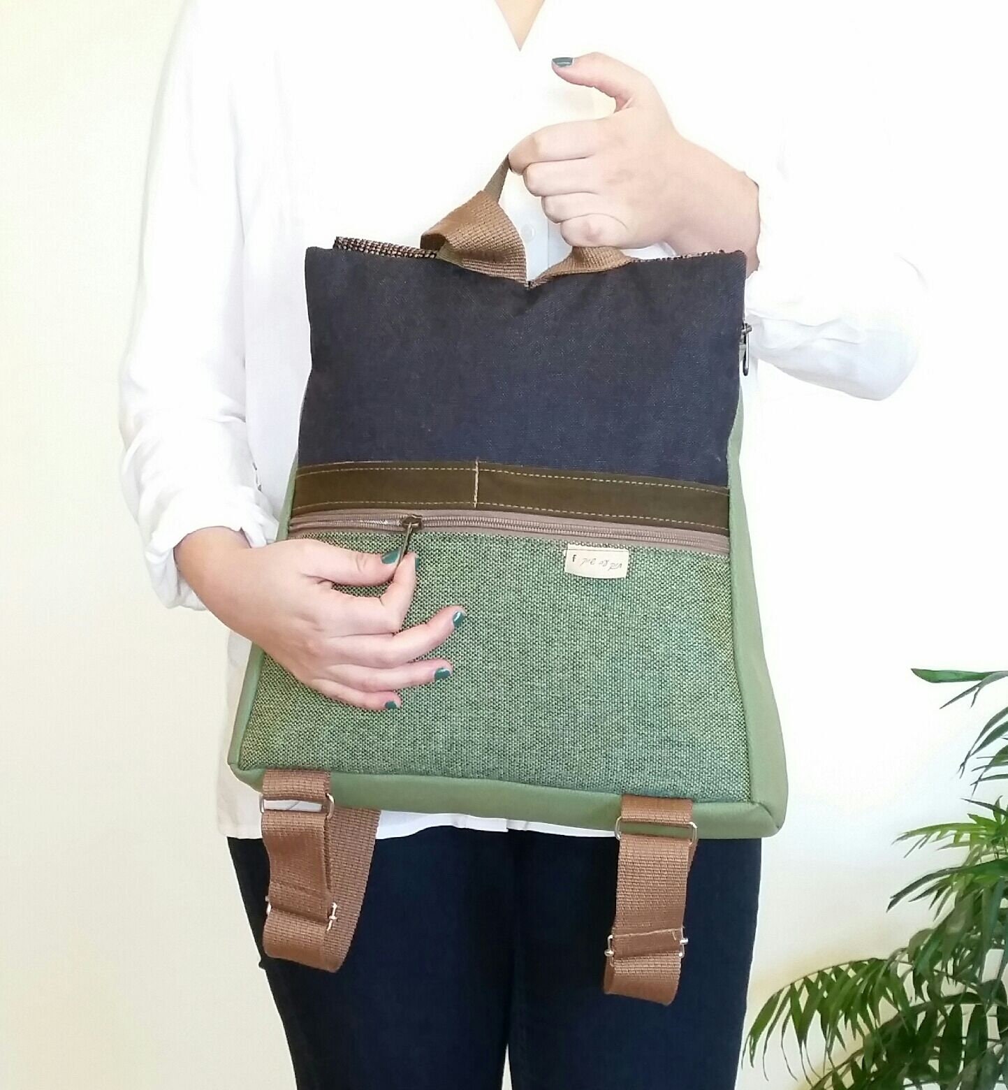 Beautiful Mustard Backpack With Ethnic Fabric Handmade Vegan - Etsy