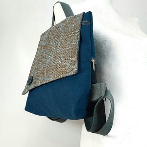 Mini Backpack Purse, Small Blue Fabric Backpack , Fashionable Bag, Bike ...