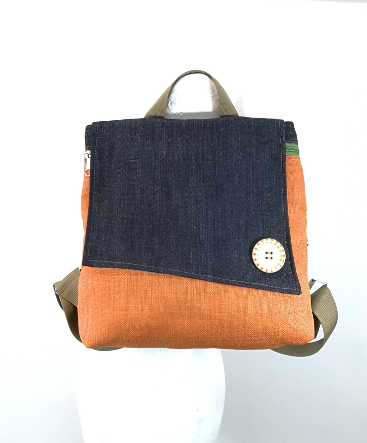 Mini Backpack Purse Zipper Knapsacks Orange Jeans Bag - Etsy Israel