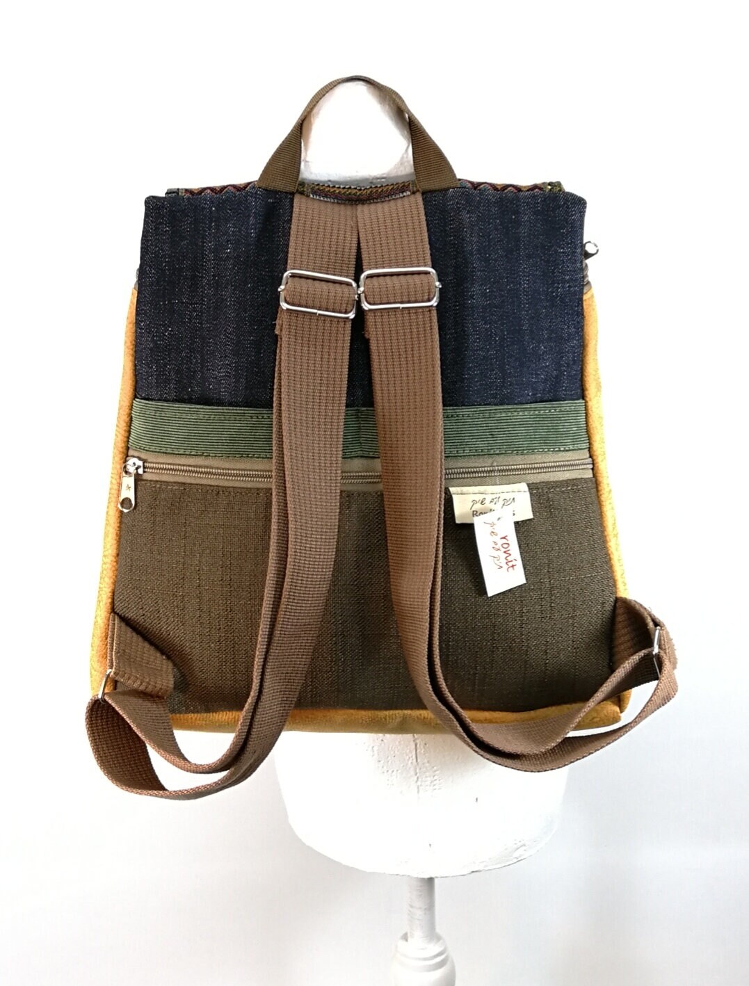 Beautiful Mustard Backpack With Ethnic Fabric Handmade Vegan - Etsy