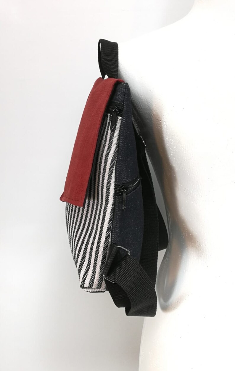 Small Backpack Beautiful and Unique Black and Red Fabrics - Etsy