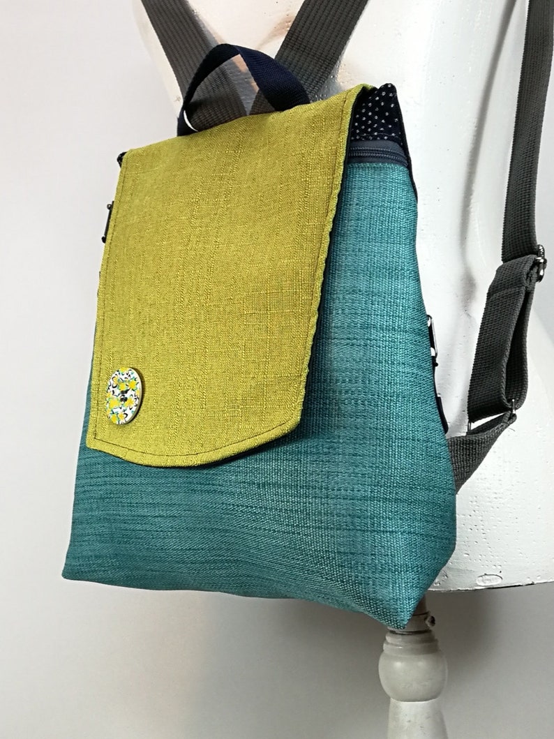Canvas Backpack Eco Backpack All Fabric Backpack Light Blue - Etsy