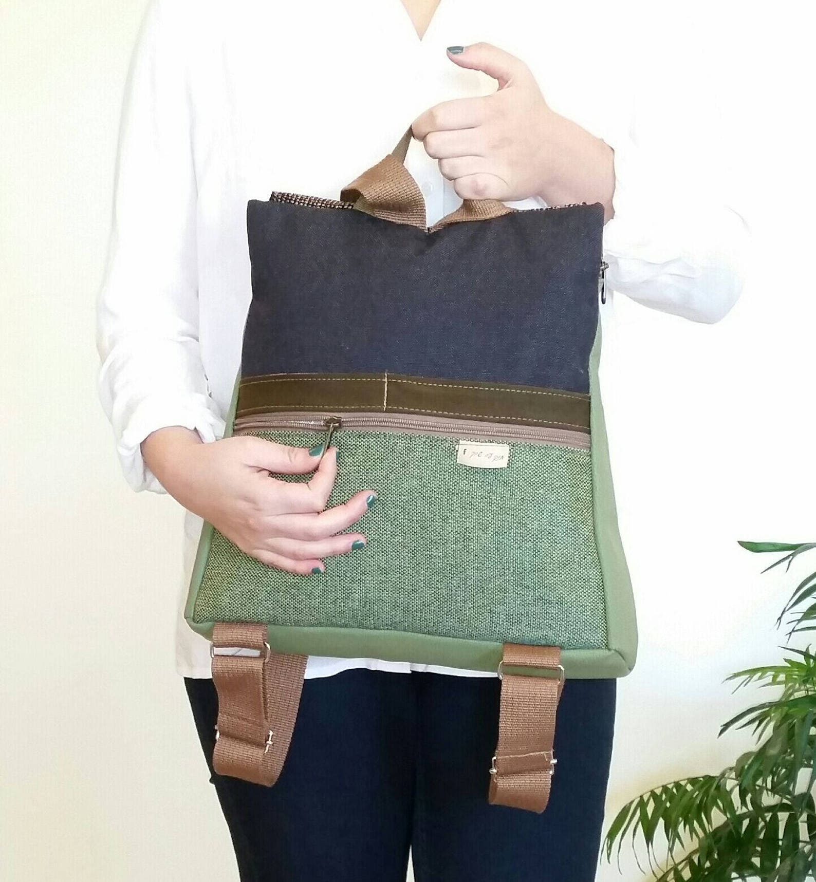 Canvas Backpack Eco Backpack All Fabric Backpack Light Blue - Etsy