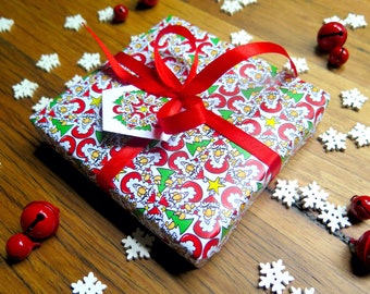 6 X CHRISTMAS Minimal Designer Gift Wrap. Printable Wrapping Paper, A4 ...