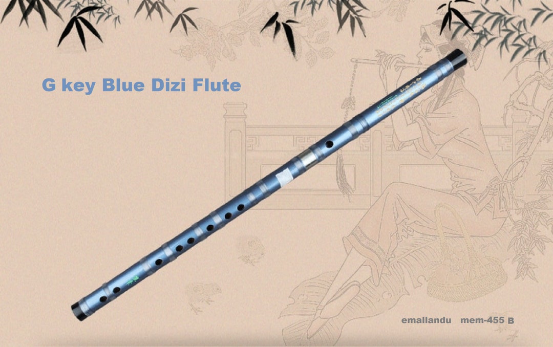 Blue Dizi Flute: Handmade Bamboo Chinese Musical Instrument - Etsy