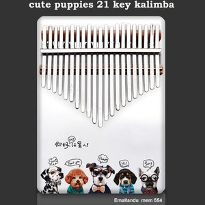 Cute Puppies 21 Key Kalimba Mbira Sanza African Thumb Piano Play With ...