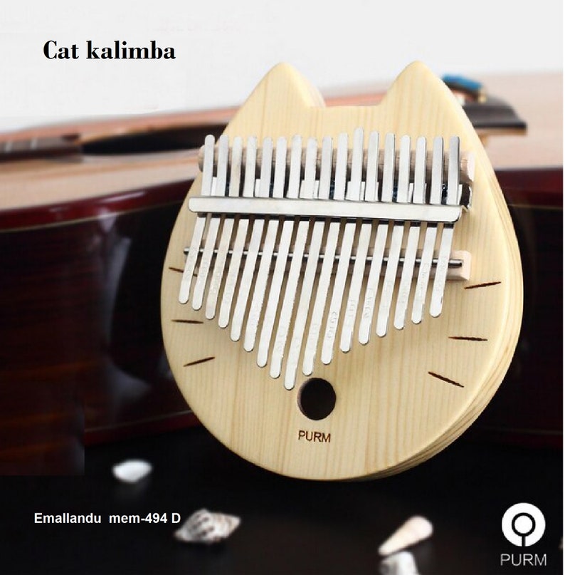 17 Keys Kalimba Thumb Piano Cute Cat Shape Fine Wood With Bag - Etsy