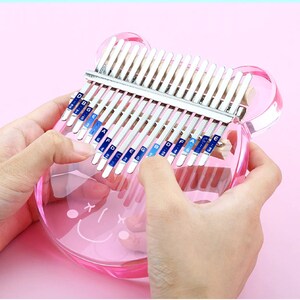 17 Keys Kalimba Thumb Finger Piano Hluru Portable Clear Pink Crystal ...