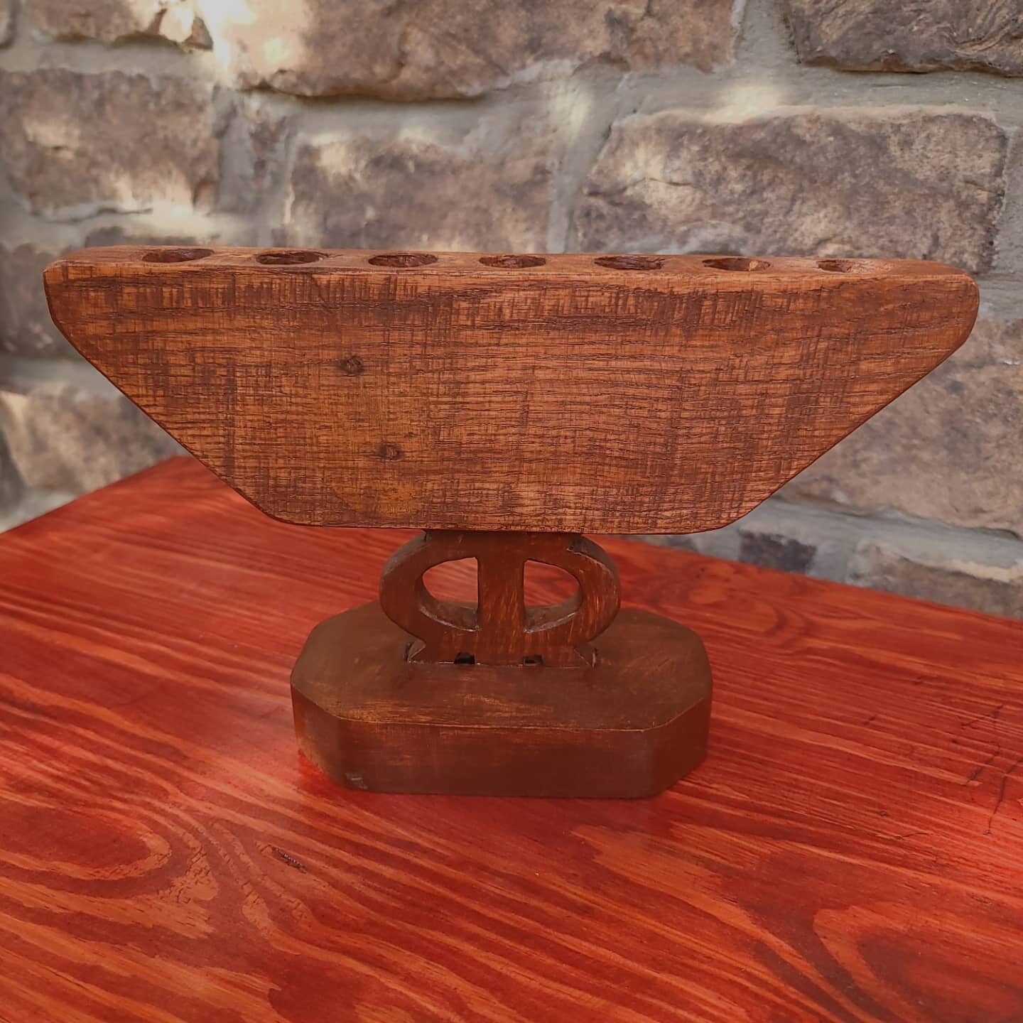 Menorah, Kenora, Candle Holder, Seven Candle Stand, Rustic Oak Wood ...