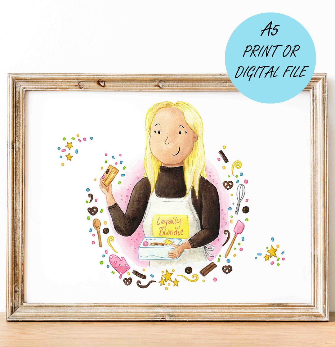 A5 1 Person Custom Portrait Hand Painted Acrylic Illustration ...