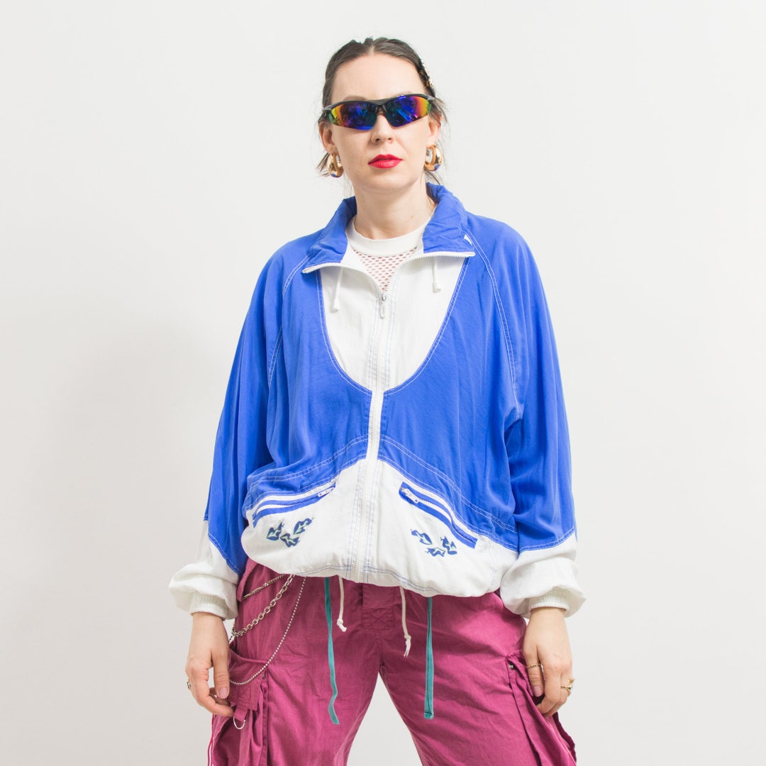90's Windbreaker Vintage Jacket Tracksuit Top Oversized Women L/XL - Etsy